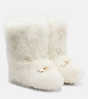 Versace Shearling Boots - White