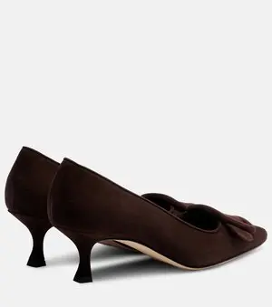 Manolo Blahnik Maysale 50 Suede Pumps - Brown