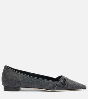 Manolo Blahnik Lulamae Ballet Flats - Grey
