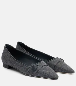 Manolo Blahnik Lulamae Ballet Flats - Grey