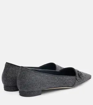 Manolo Blahnik Lulamae Ballet Flats - Grey