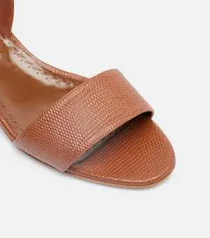Manolo Blahnik Patobarnu 30 Leather Slingback Sandals - Brown