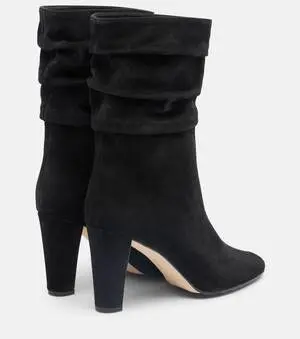 Manolo Blahnik Calasso Suede Mid-calf Boots - Black