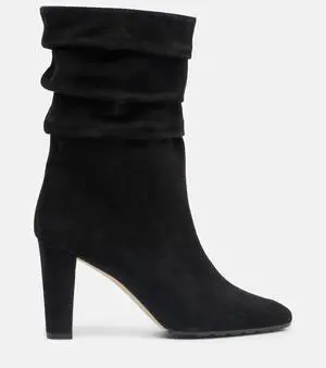 Manolo Blahnik Calasso Suede Mid-calf Boots - Black
