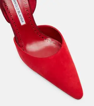 Manolo Blahnik Taylerbinu 90 Suede Pumps