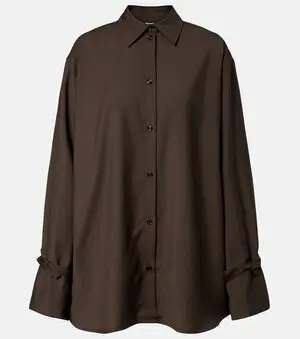 TOTEME Oversized Wool Shirt - Brown