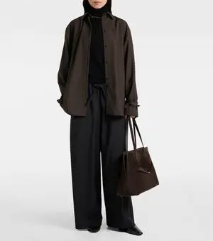 TOTEME Oversized Wool Shirt - Brown