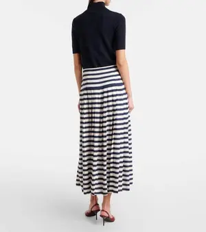 Rixo Lea Striped Midi Skirt