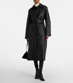 TOTEME Belted Leather Coat