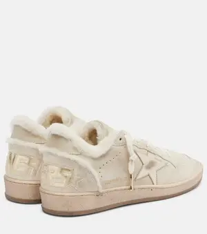GOLDEN GOOSE Ball Star Shearling-lined Suede Sneakers - Beige