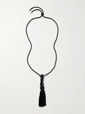 Le Sundial Trinity Onyx And Satin Cord Necklace - Black