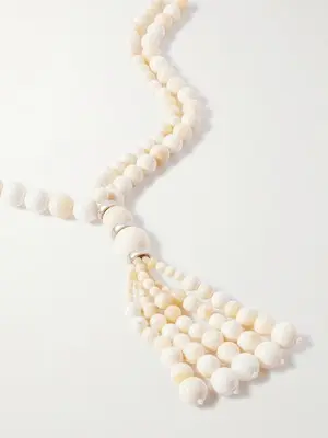 Le Sundial Venice Opera Tasseled Stone Necklace - Neutrals