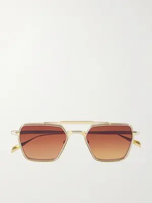 JACQUES MARIE MAGE Commodore Aviator-style Sunglasses - Gold