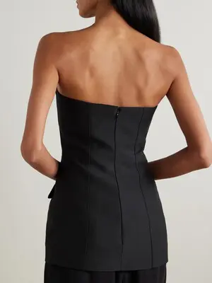 TOTEME Strapless Wool And Silk-blend Bustier Top