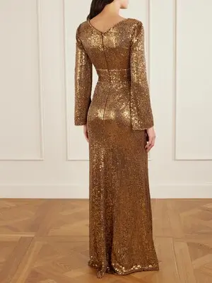 Jenny Packham June Embellished Sequined Mesh Gown