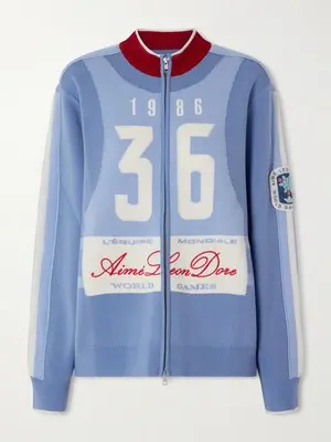 Aimé Leon Dore Jacquard-knit Wool Zip-up Cardigan