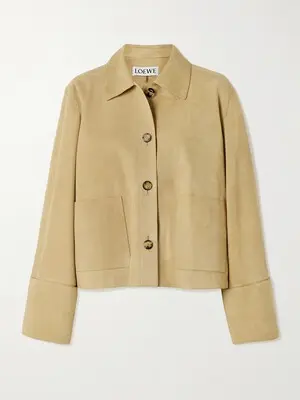 Loewe Paneled Suede Chore Jacket - Brown