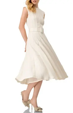 IVONNE Sleeveless Midi Dress With Belt