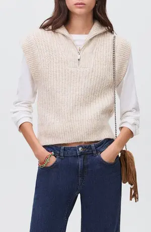 Mango Perkins Collared Sweater Vest
