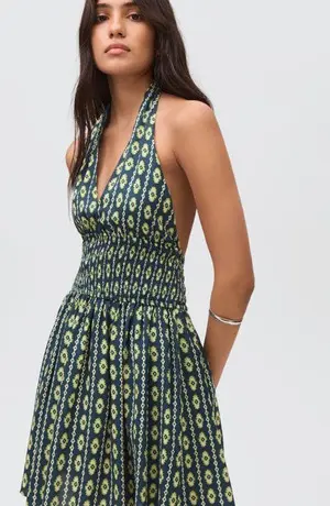 Mango Printed Halter Dress