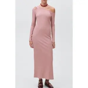 Mango Cutout One-shoulder Long Sleeve Dress - Pink