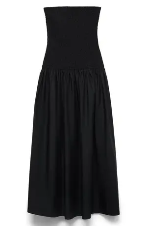 Mango Strapless Maxi Dress - Black