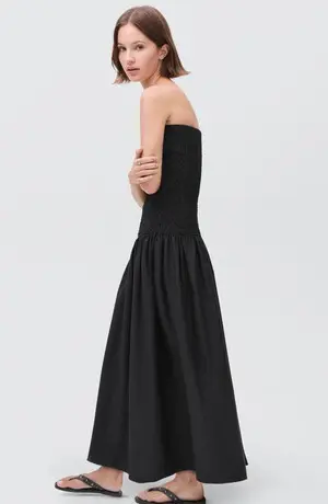Mango Strapless Maxi Dress - Black