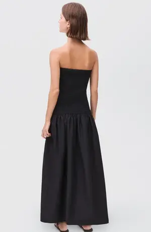 Mango Strapless Maxi Dress - Black