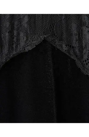 Mango Lace Trim Velvet Maxi Dress