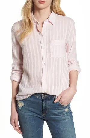 Rails Charli Shirt - Blush Shadow Stripe