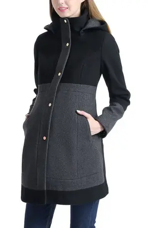 KIMI + KAI Tessa Colorblock Wool Coat