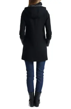 KIMI + KAI Colorblocked Wool Blend Maternity Coat