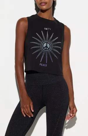 Spiritual Gangster Emit Peace Spirit Crop Tank - Black