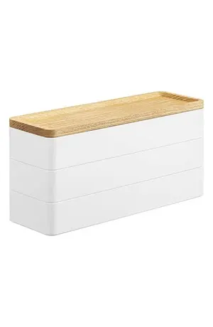 YAMAZAKI 3-tier Accessory/watch Box - White