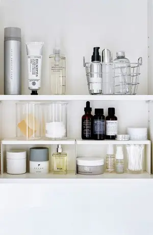 YAMAZAKI Set Of 2 Medicine Cabinet Racks - White