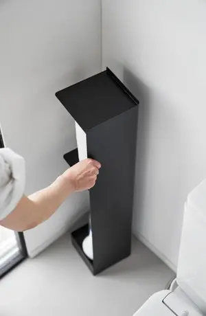 YAMAZAKI Rolling Bathroom Organizer - Black