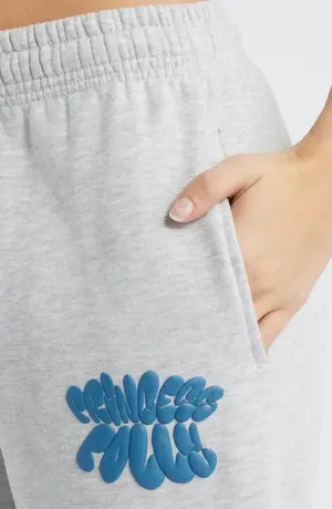 Princess Polly Puffy Logo Sweatpants - Grey