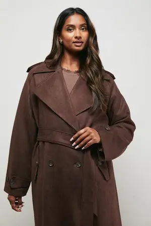 OASIS Belted Cuff Detail Coat
