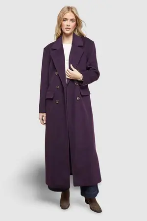 OASIS Maxi Tailored Coat - Cherry