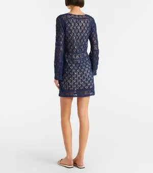 Anna Kosturova Bianca Crochet Cotton Minidress