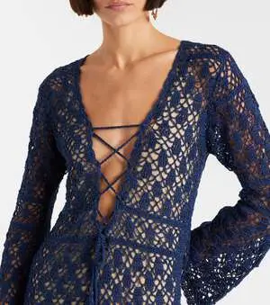 Anna Kosturova Bianca Crochet Cotton Minidress