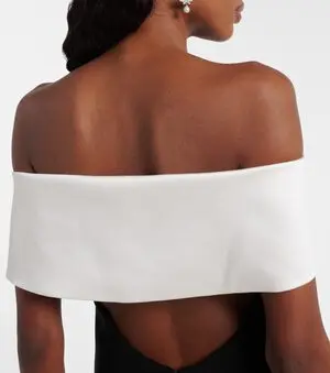SELF-PORTRAIT Floral-appliqué Off-shoulder Mini Dress