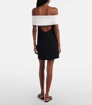 SELF-PORTRAIT Floral-appliqué Off-shoulder Mini Dress