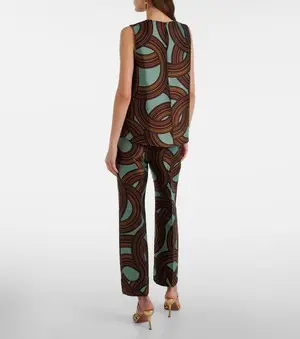 La DoubleJ Hendrix Printed Cropped Straight Pants
