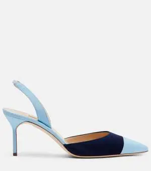 Manolo Blahnik Capsli Suede Slingback Pumps - Blue