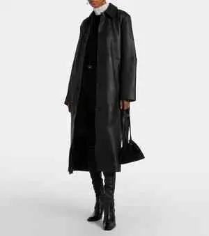 TOTEME Belted Leather Coat