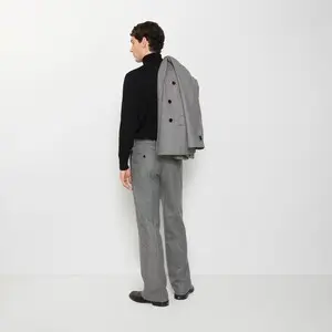 Burberry Puppytooth Check Wool Tailored Trousers