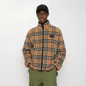 Burberry Check Wool Cashmere Blend Fleece - Sand Beige