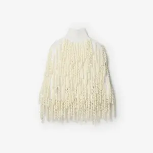 Burberry Wool Mohair Blend Cape - White