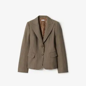 Burberry Mouliné Wool Tailored Jacket